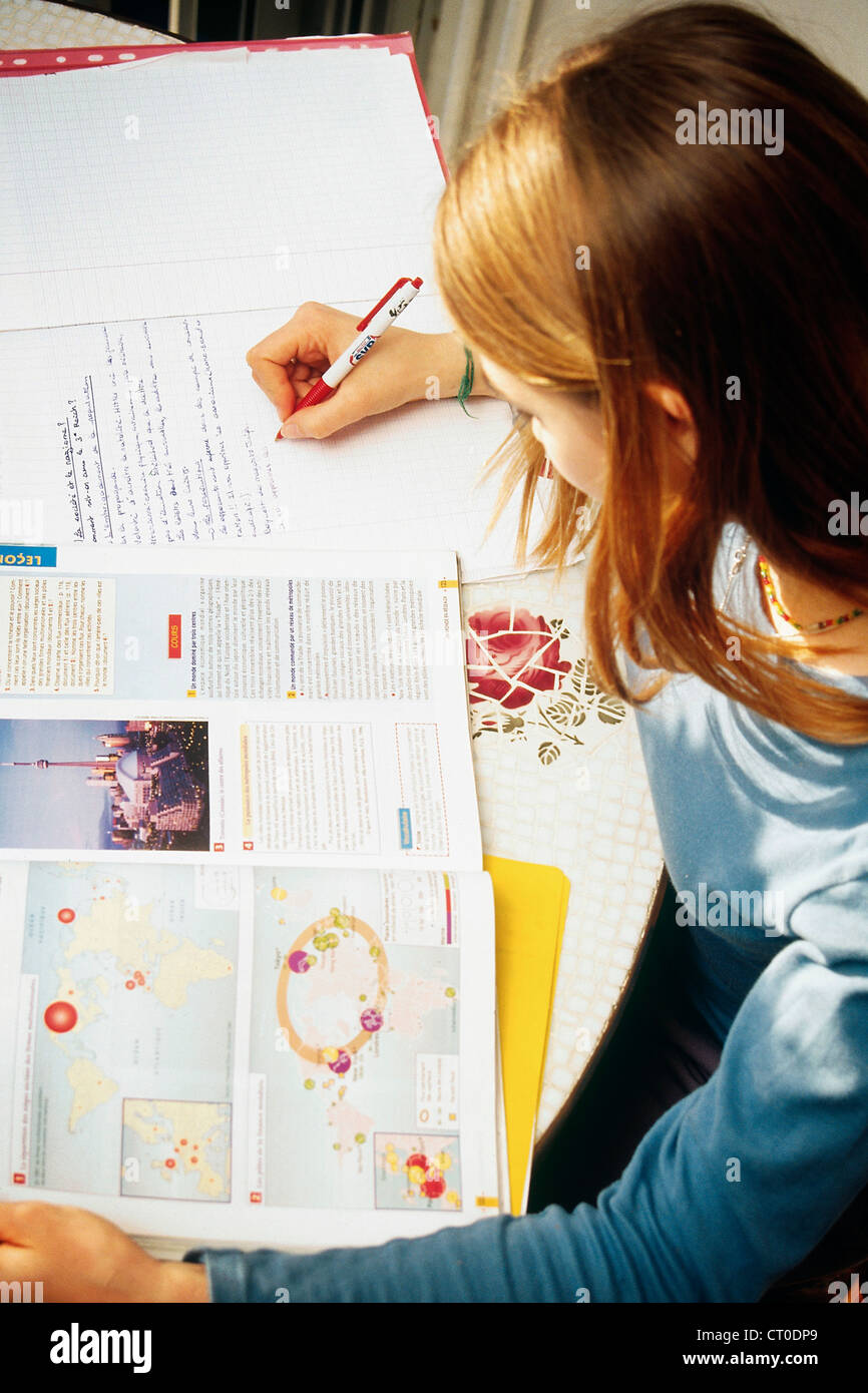 TEENAGER DOING HOMEWORK Stock Photo - Alamy
