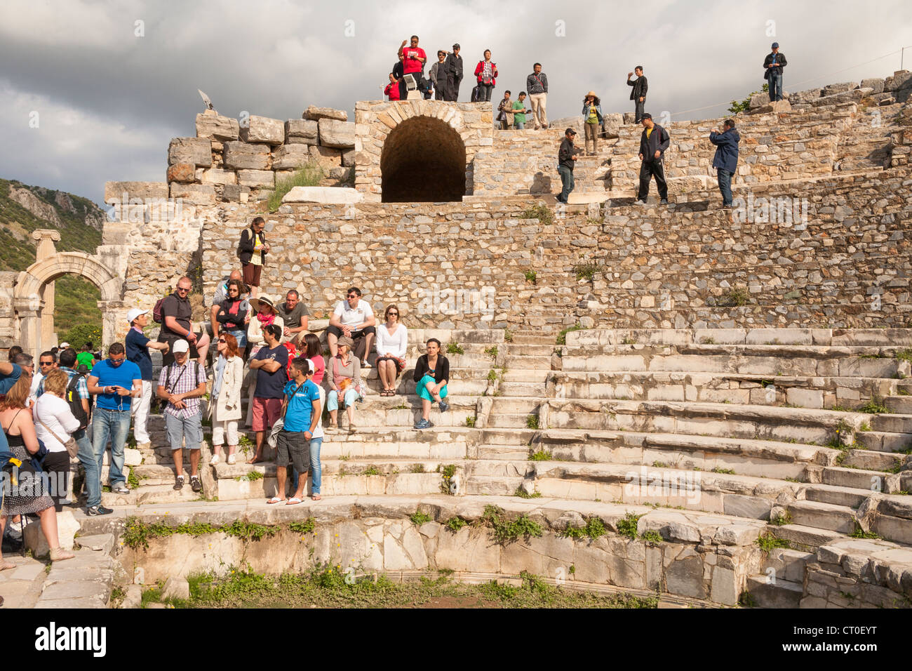 Tourists visiting the Odeum Theatre, Ephesus, Turkey Stock Photo - Alamy