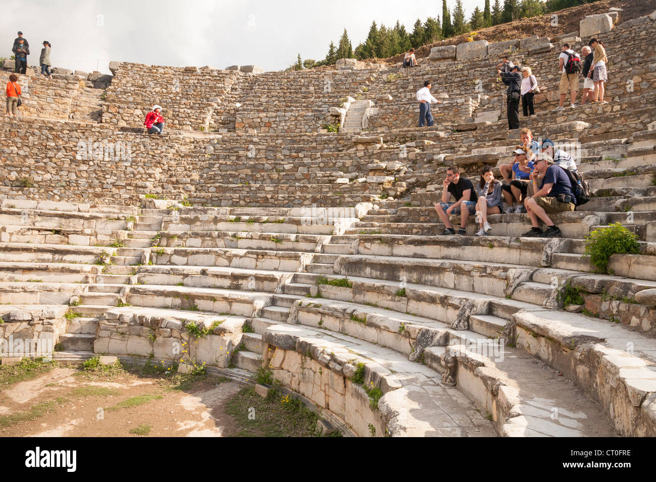 Tourists visiting the Odeum Theatre, Ephesus, Turkey Stock Photo - Alamy