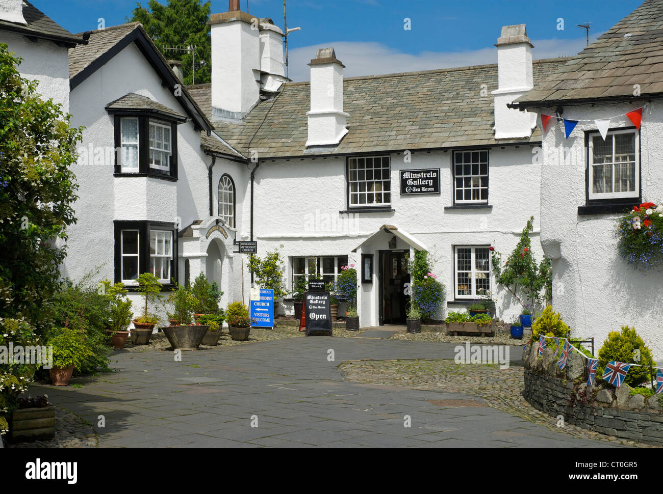 The village of Hawkshead, Lake District National Park, Cumbria, England ...