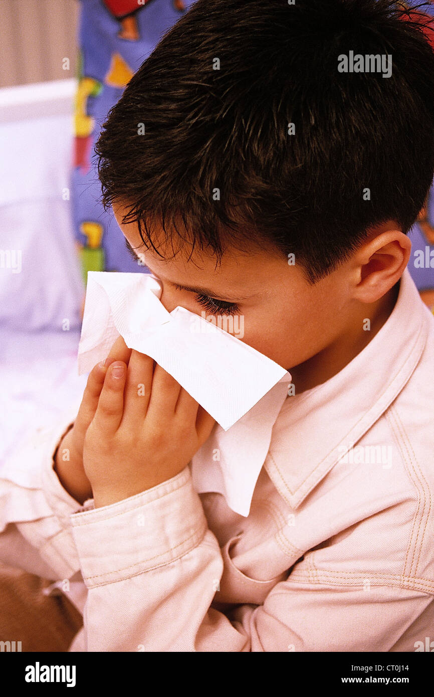 CHILD WITH RHINITIS Stock Photo - Alamy