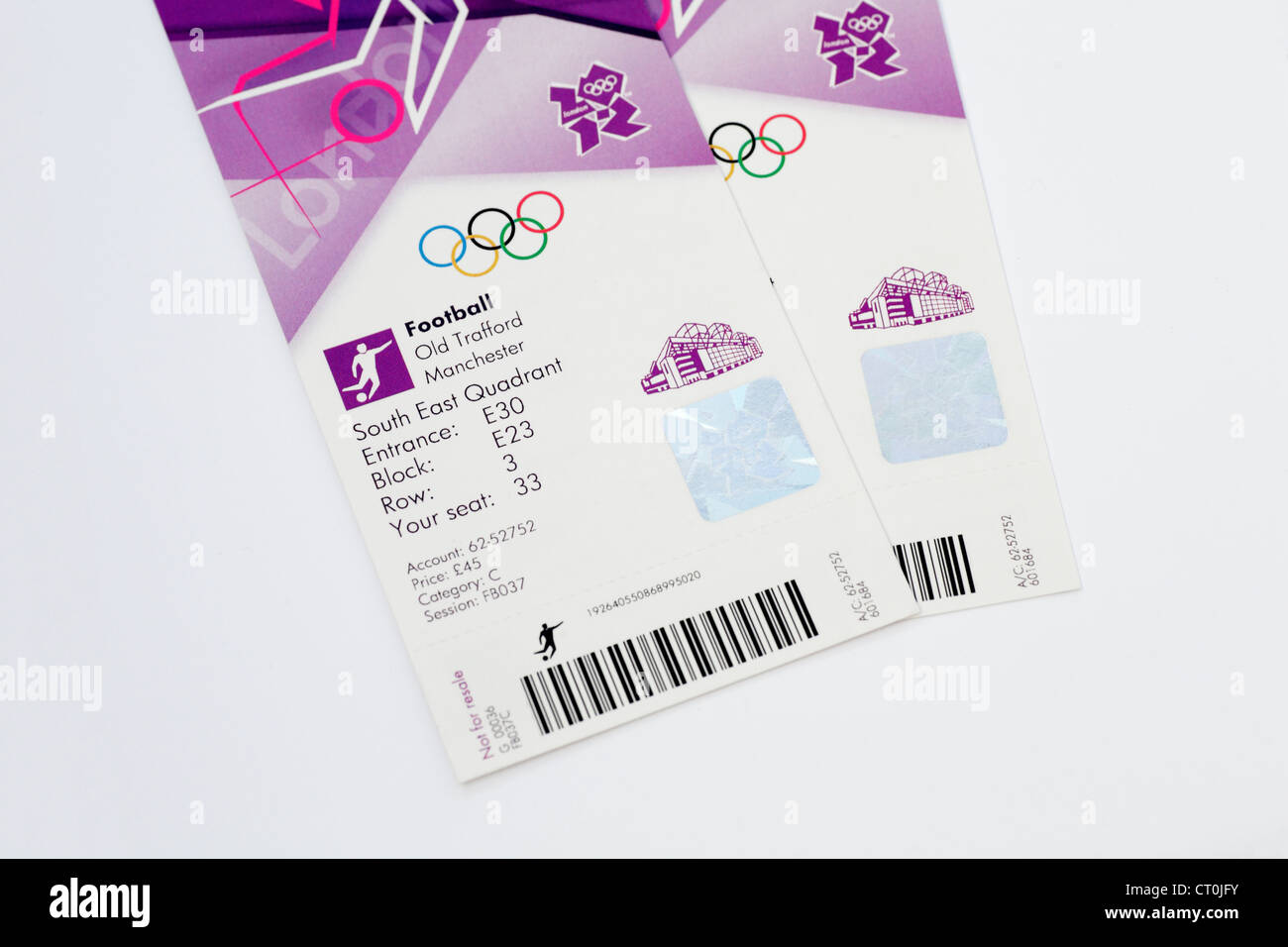 Olympic games tickets hi-res stock photography and images - Alamy