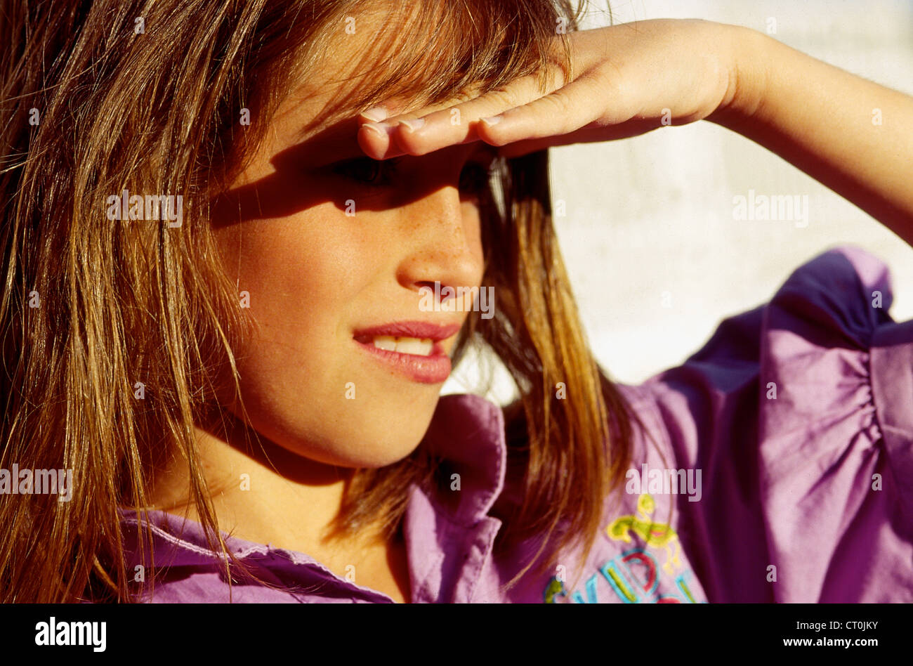 PHOTOPHOBIA IN A CHILD Stock Photo - Alamy