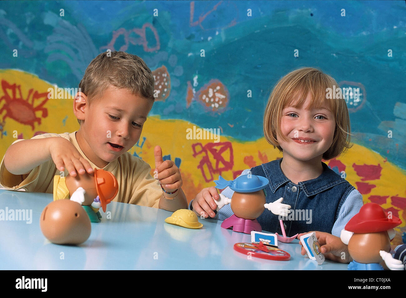PLAYING AT NURSERY SCHOOL Stock Photo - Alamy