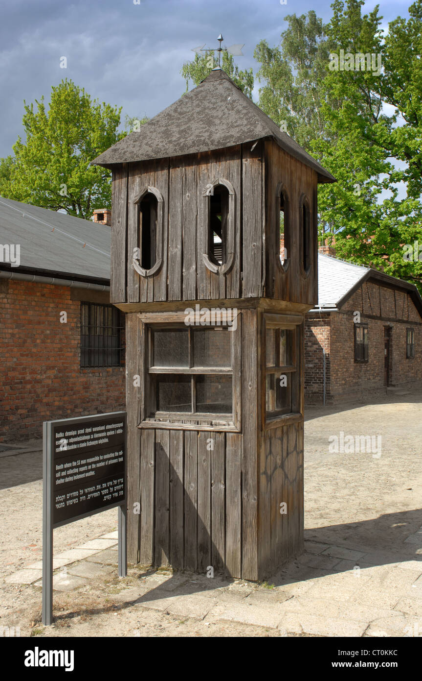 Watch tower wooden Auschwitz I concentration camp Poland Stock Photo ...