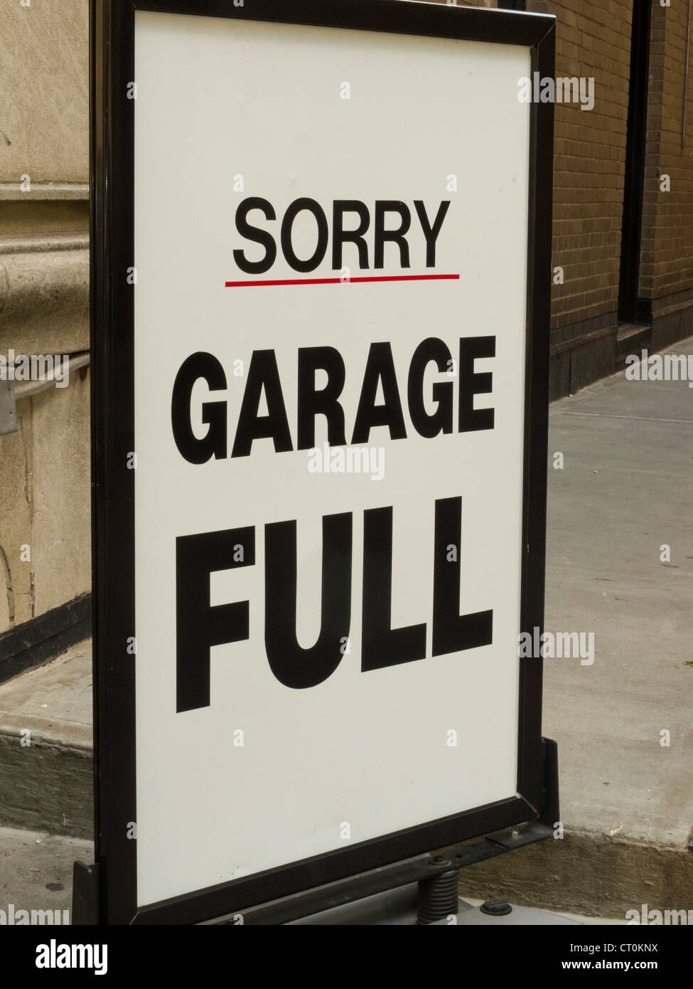 Sorry, Garage Full sign, parking garage, USA Stock Photo - Alamy