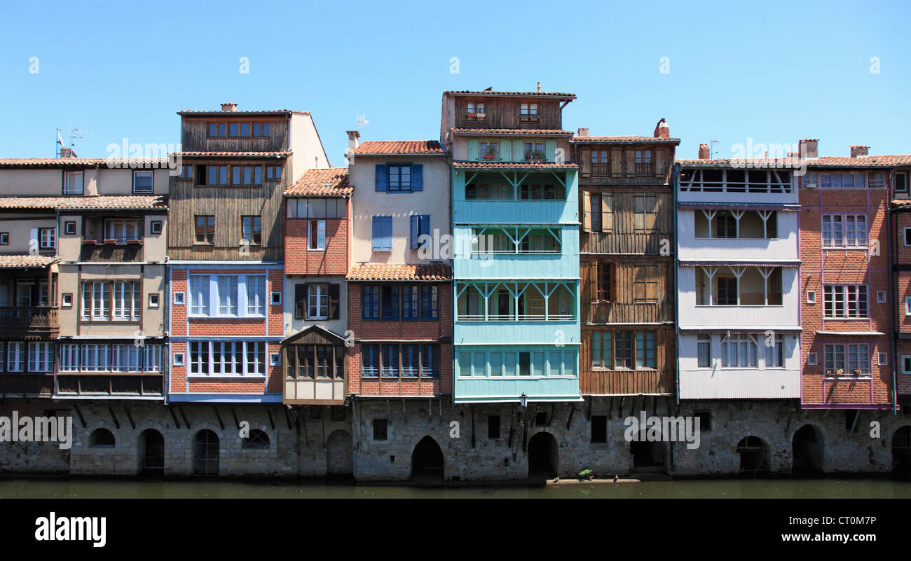 France, Midi-Pyrénées, Castres, Agoût River, houses Stock Photo - Alamy