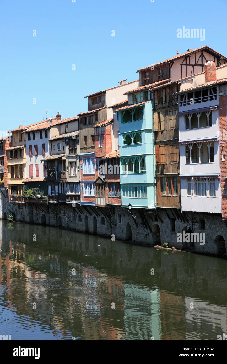 France, Midi-Pyrénées, Castres, Agoût River, houses Stock Photo - Alamy