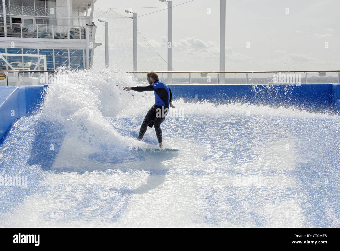 Flowrider surfing on the Royal Caribbean International's Oasis of the ...