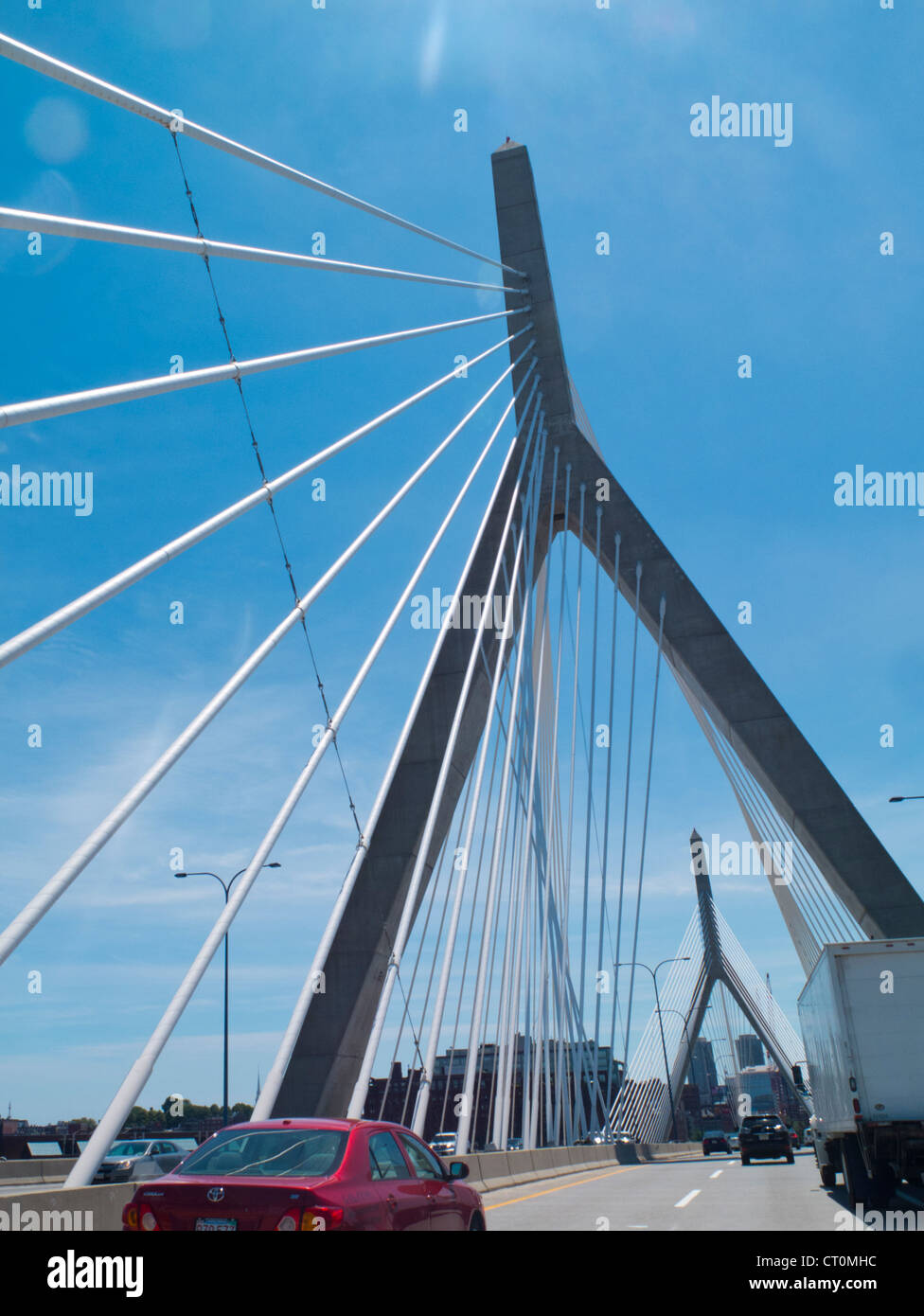 Leonard Zakim Bunker Hill Memorial bridge Boston Stock Photo - Alamy