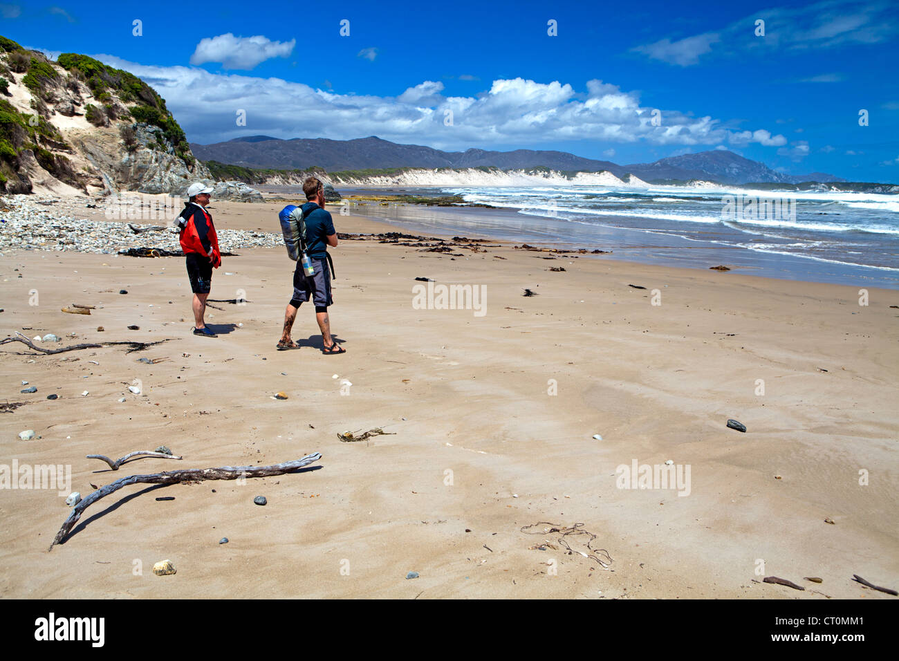 The remote beach of Stephens Bay in Tasmania's Southwest National Park ...