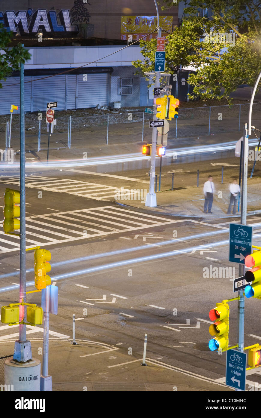 Long exposure of an intersection in Chinatown, New York City, New York ...