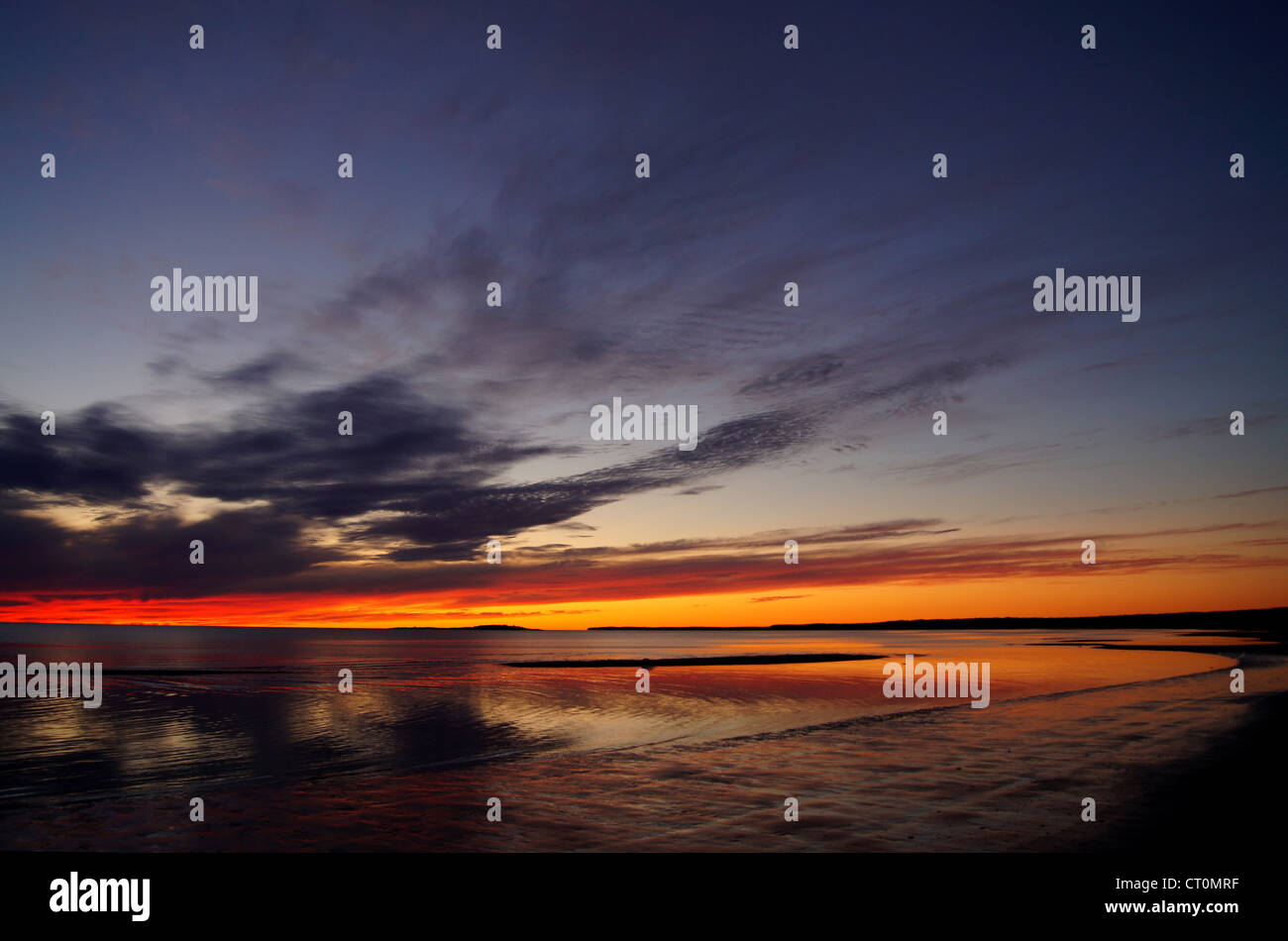 Sunset and White Sea in summer season Stock Photo - Alamy