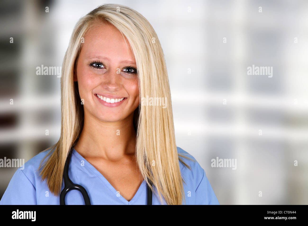 Young female nurse working in a hospital Stock Photo - Alamy