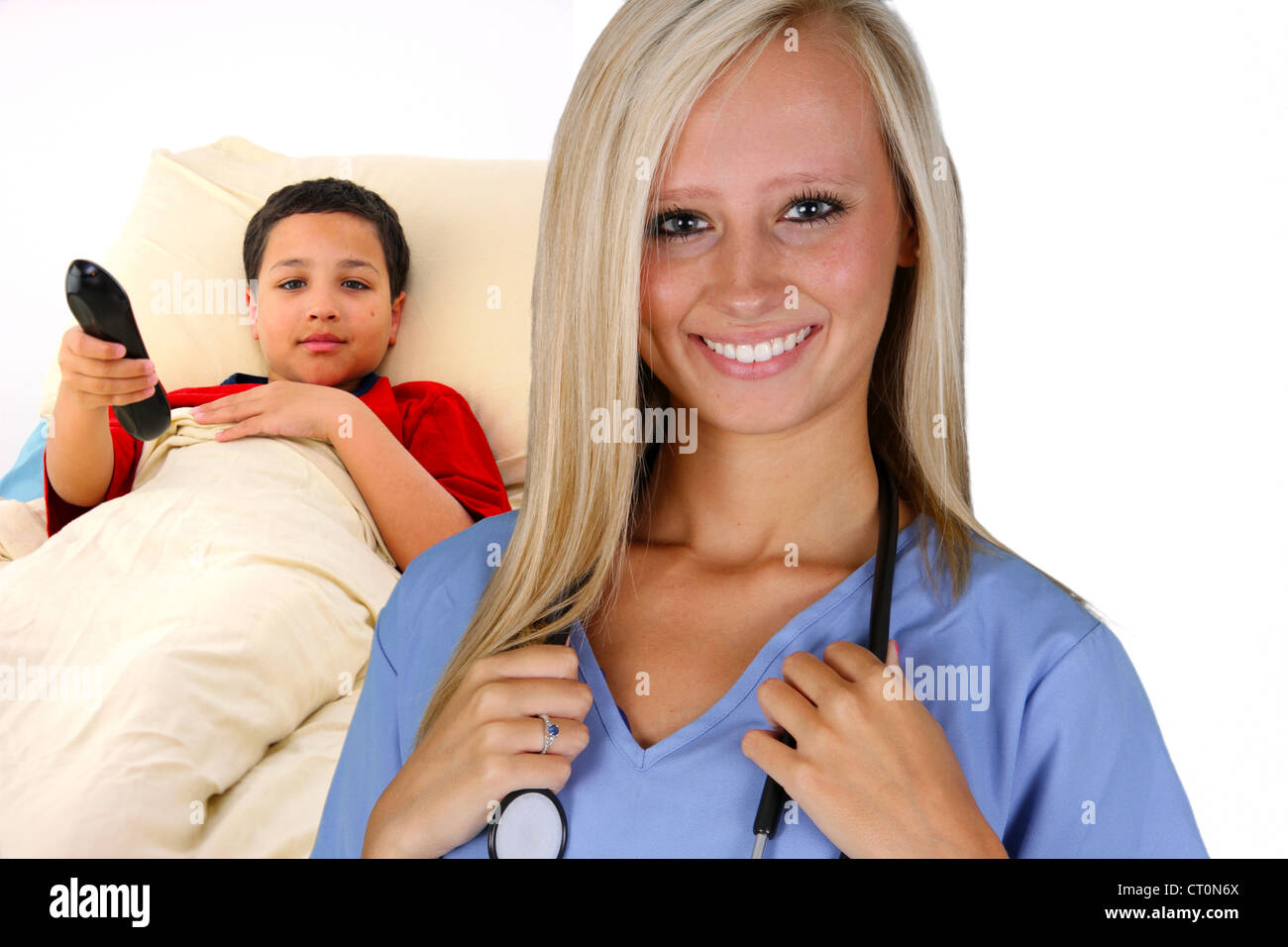 Young female nurse working in a hospital Stock Photo - Alamy
