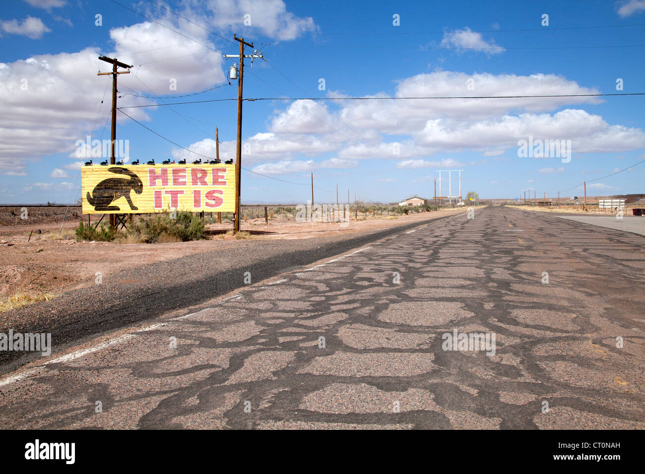Billboard marking the location of the Jackrabbit trading post on Route ...