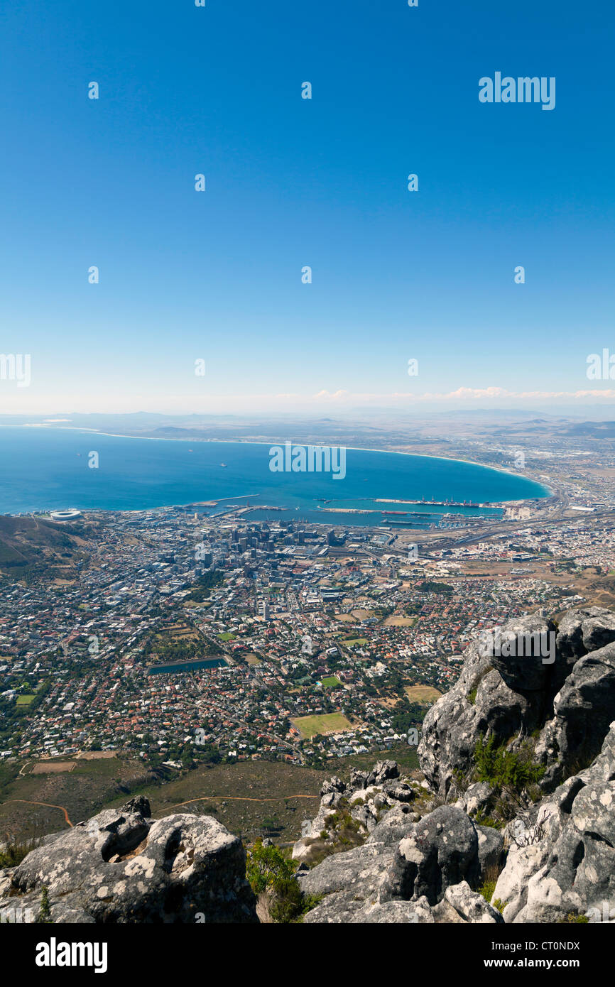 View over Cape Town from Table Mountain, South Africa Stock Photo - Alamy
