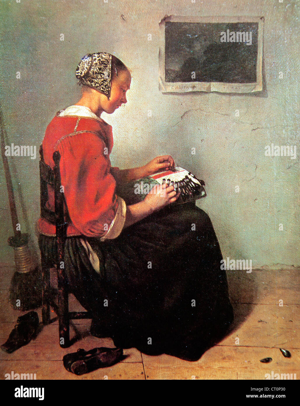 Caspar netscher, the lacemaker hi-res stock photography and images - Alamy