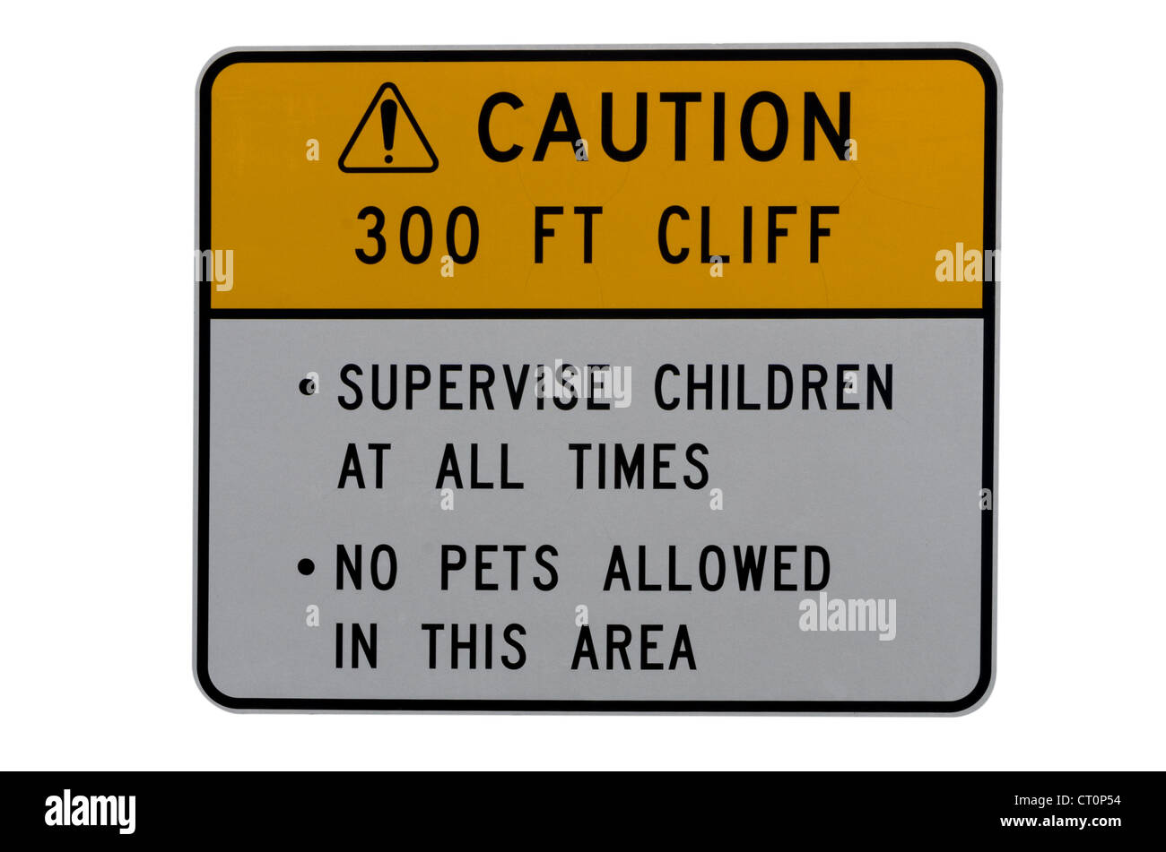 Danger cliff warning sign Cut Out Stock Images & Pictures - Alamy