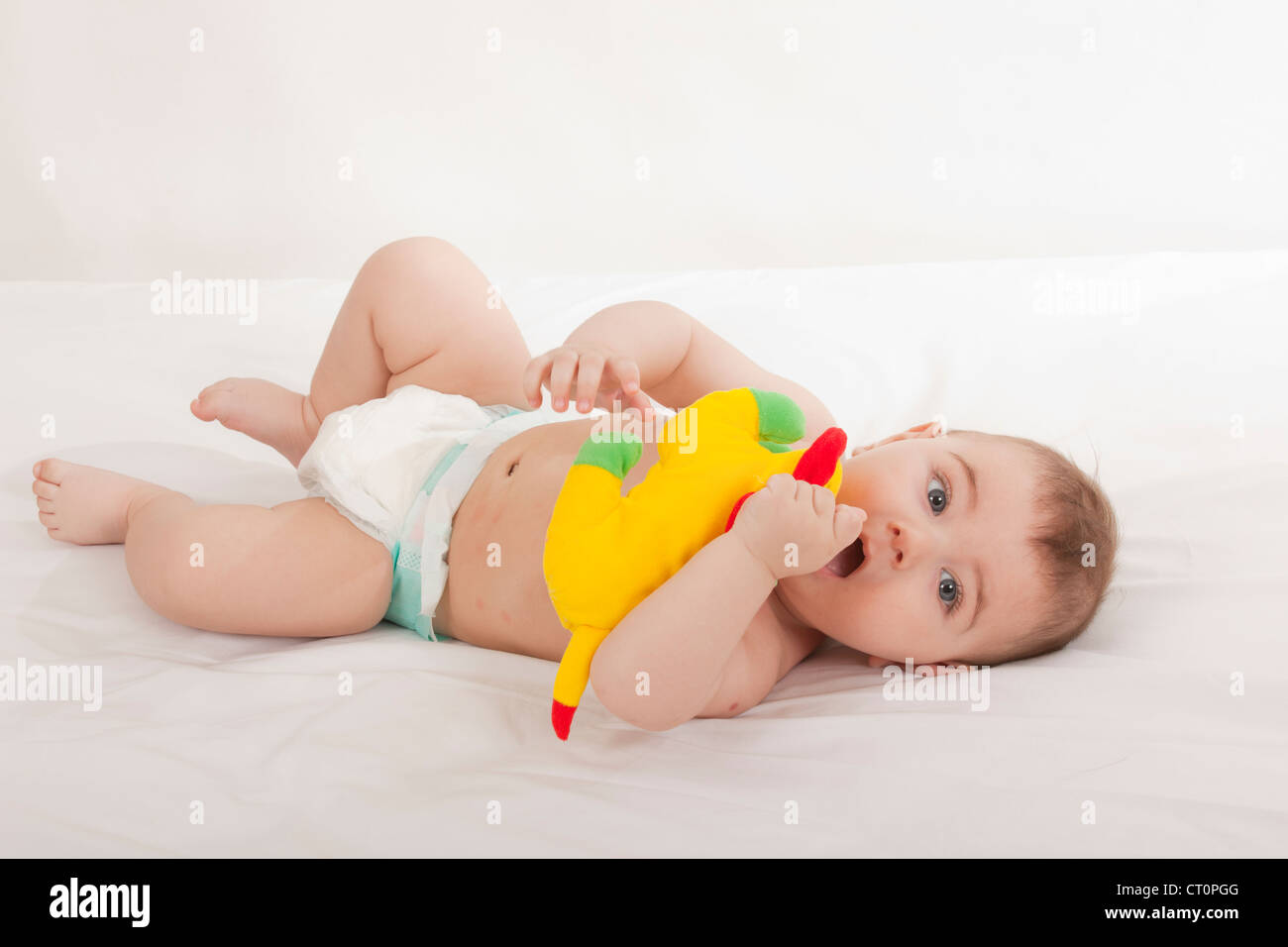 happy small baby isolated on white Stock Photo - Alamy