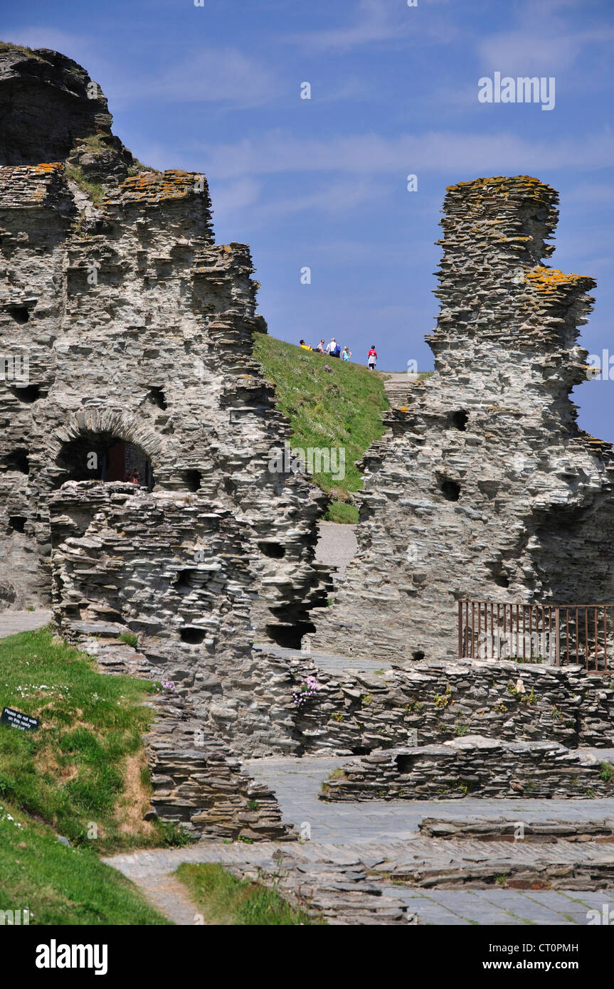 A view of the ruins of Tintagel Castle in Cornwall UK Stock Photo - Alamy