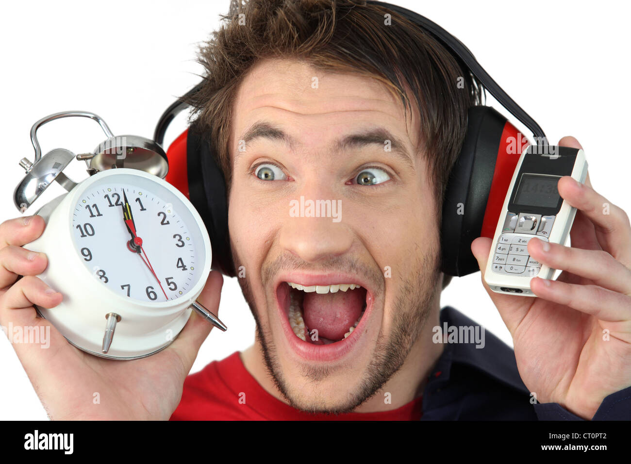 Man shutting out noise Stock Photo - Alamy