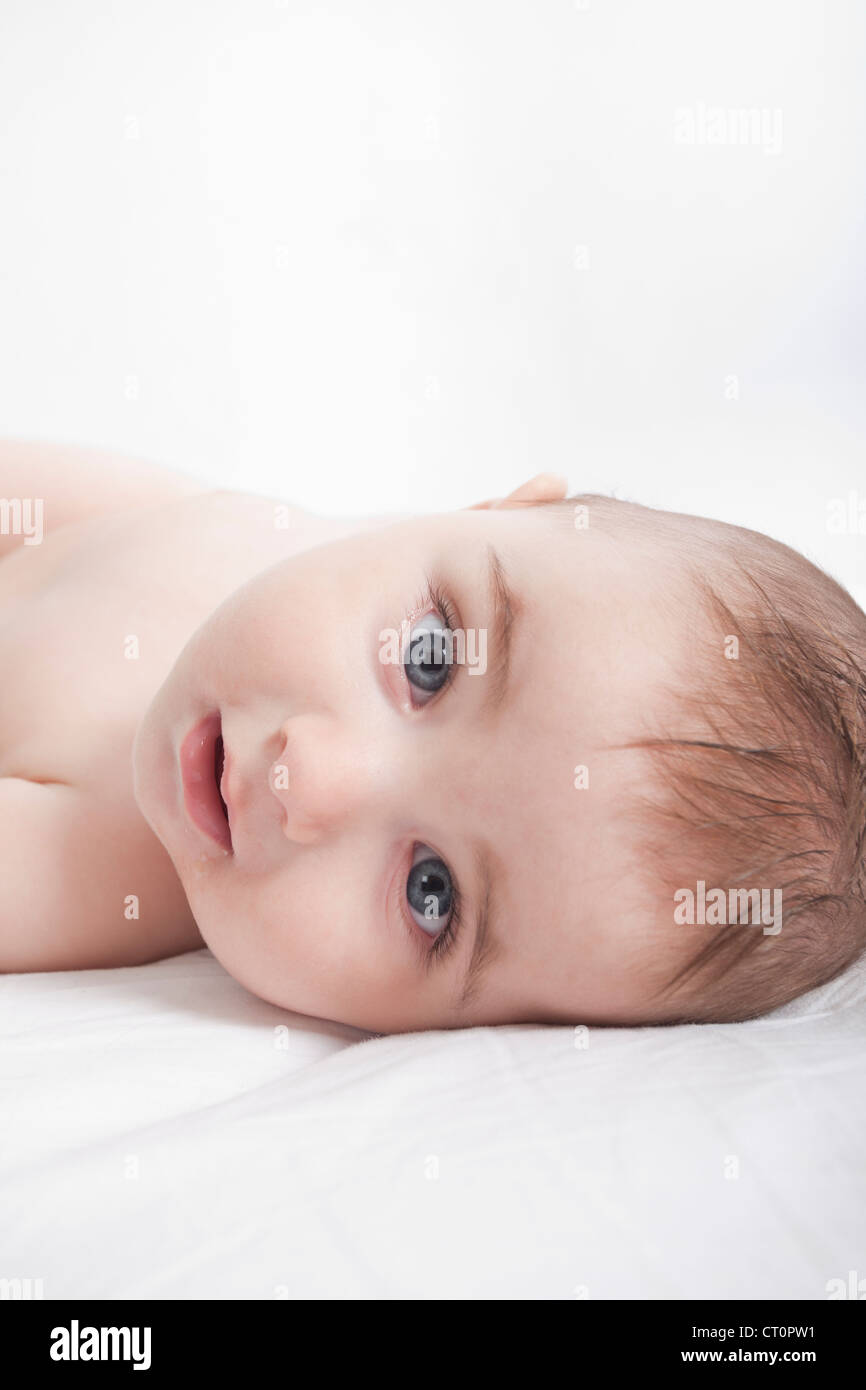 happy small baby isolated on white Stock Photo - Alamy