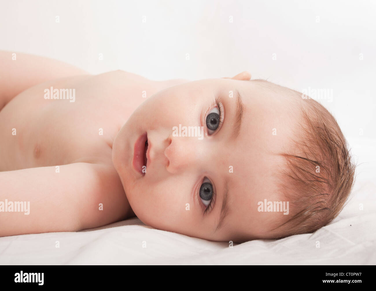 happy small baby isolated on white Stock Photo - Alamy