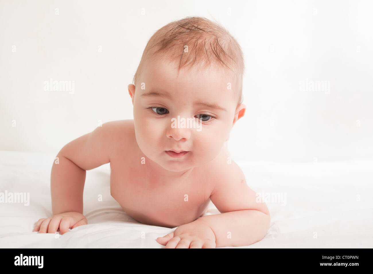 happy small baby isolated on white Stock Photo - Alamy