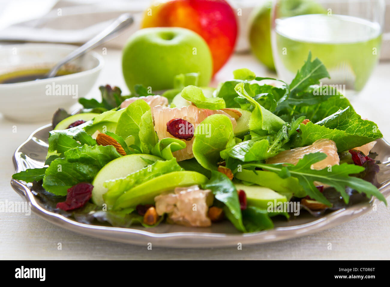 Apple,Grapefruit and Cranberry salad Stock Photo - Alamy