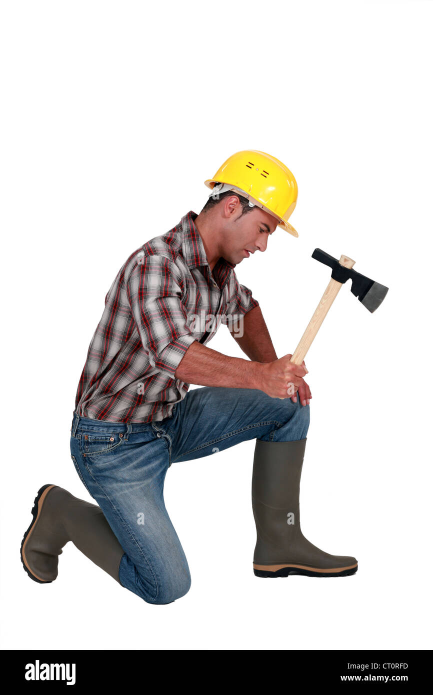 Muscular tradesman hi-res stock photography and images - Alamy
