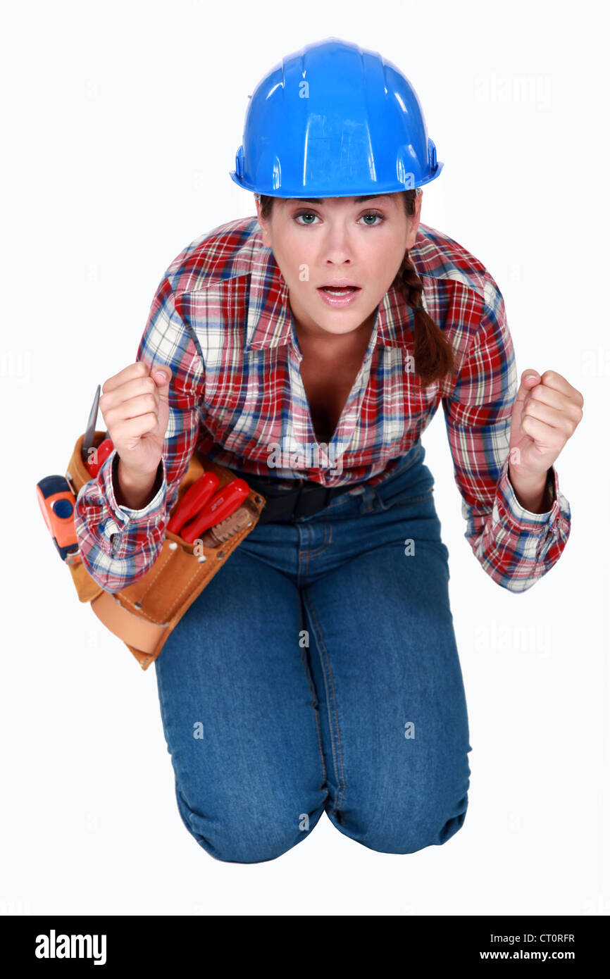 Lean forward woman Cut Out Stock Images & Pictures - Alamy