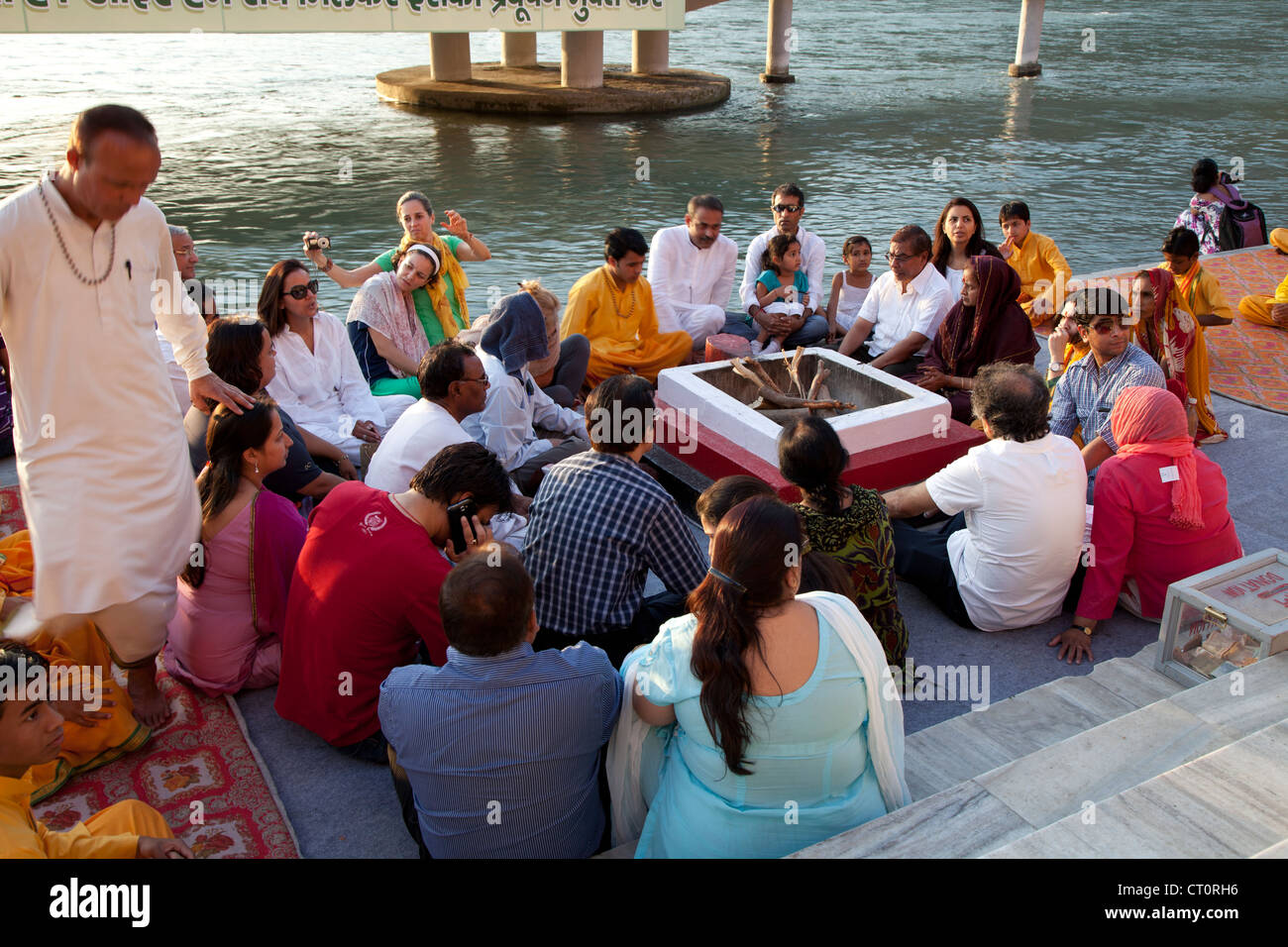 Buddhist religious ceremony near the holy Ganges river Stock Photo - Alamy