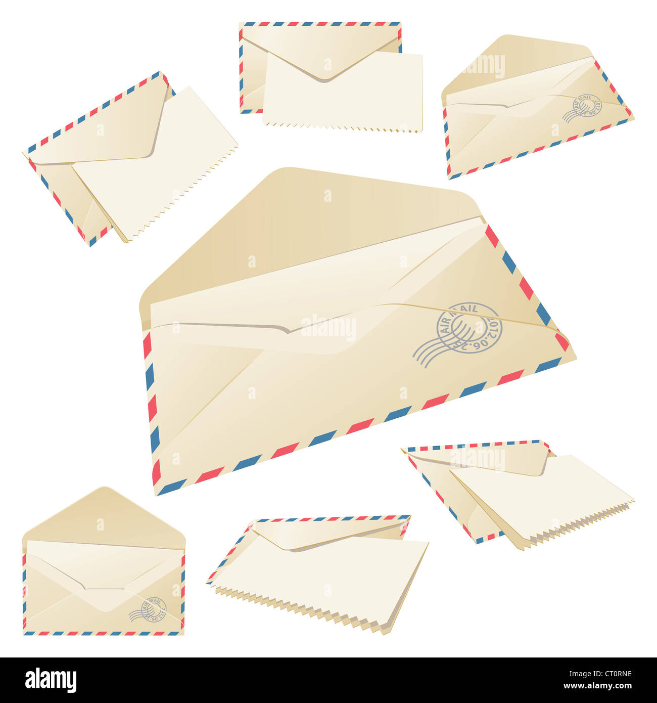 Set of open Envelopes Stock Photo - Alamy