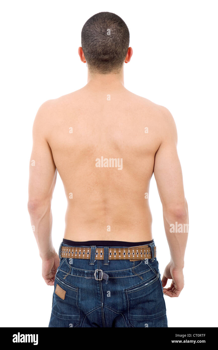 young casual man from the back, isolated Stock Photo - Alamy
