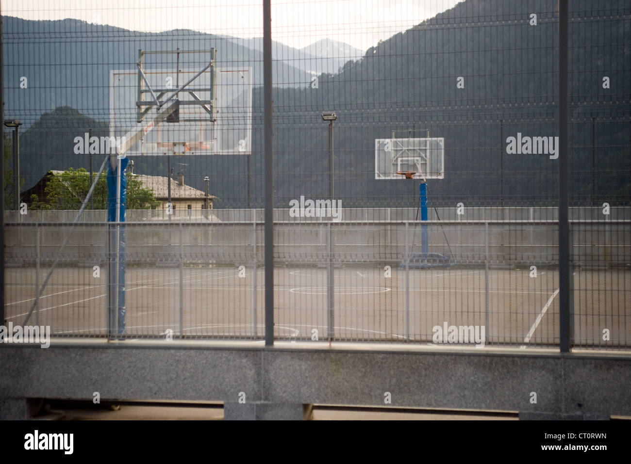Basketball court in a rural area Stock Photo - Alamy