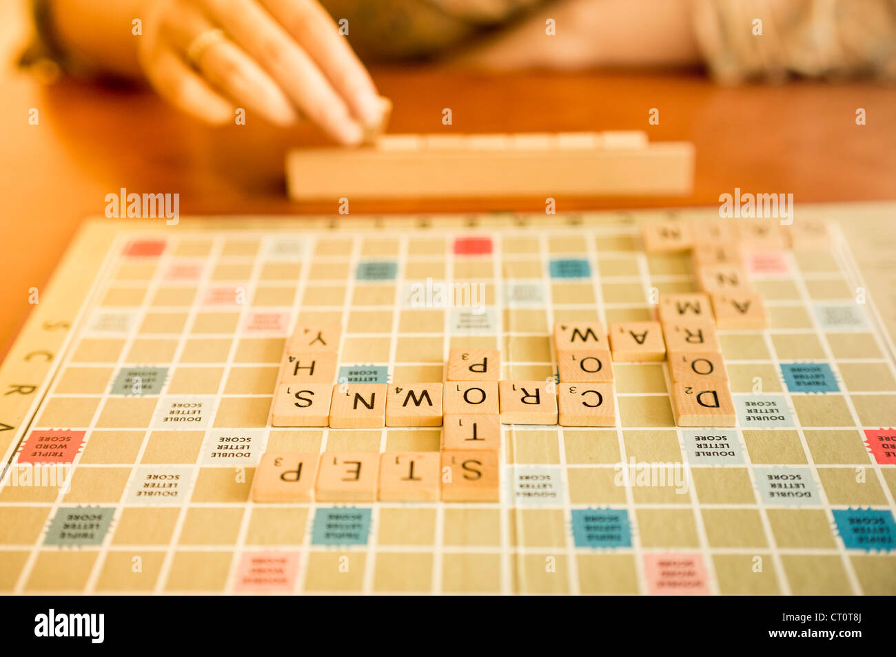 woman playing scrabble Stock Photo - Alamy