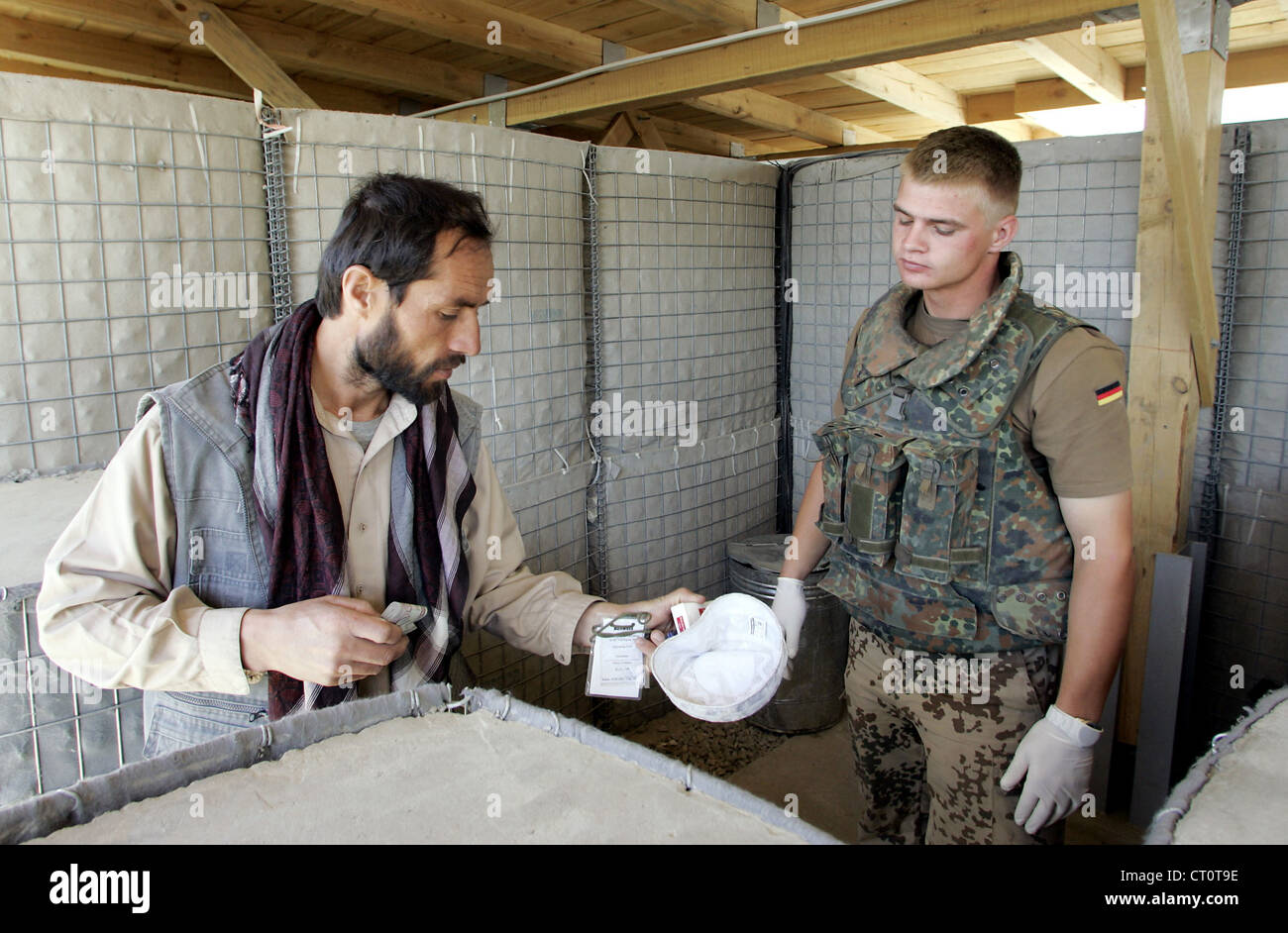 German ISAF security checkpoint at Camp Warehouse Stock Photo - Alamy