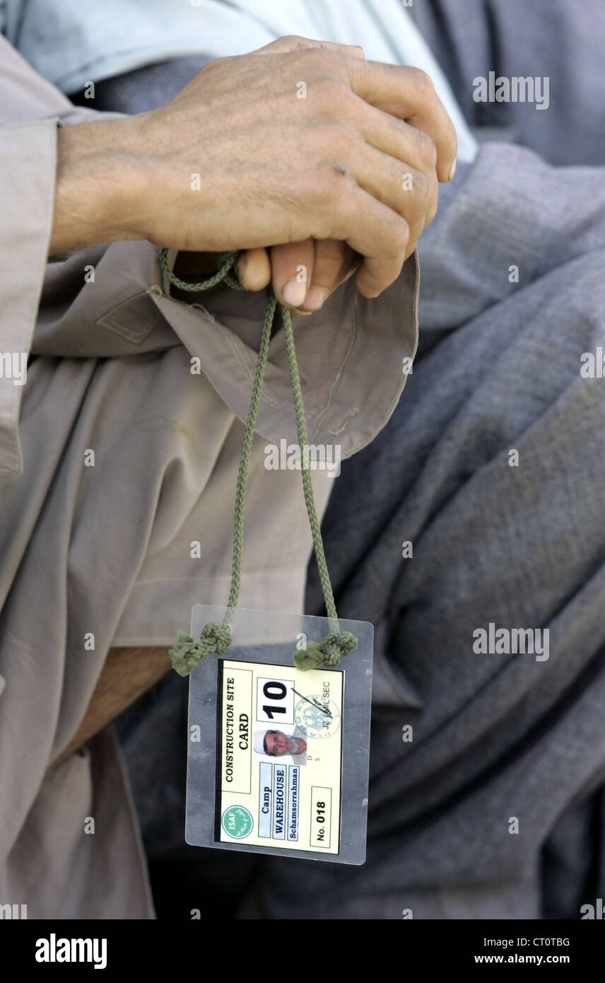 ID card of an Afghan worker Stock Photo - Alamy