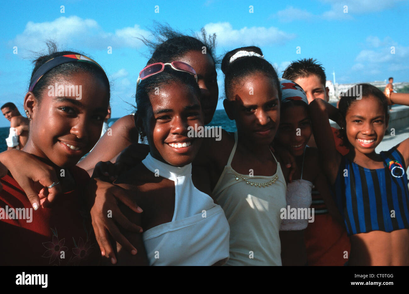 Portrait of a group of young Cubans Stock Photo - Alamy