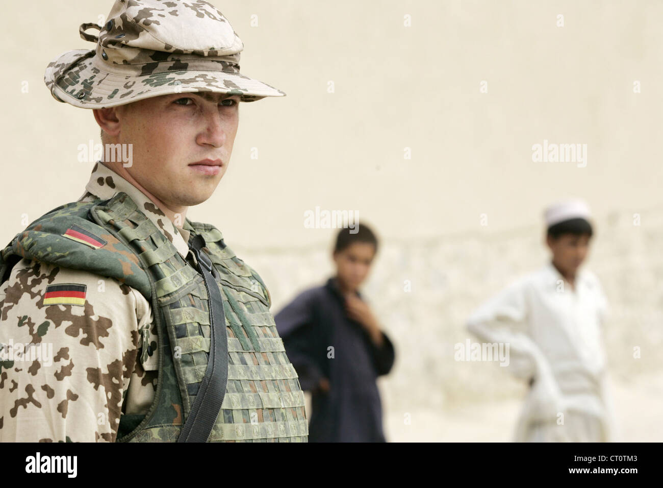 German ISAF foot patrol outside Kabul Stock Photo - Alamy