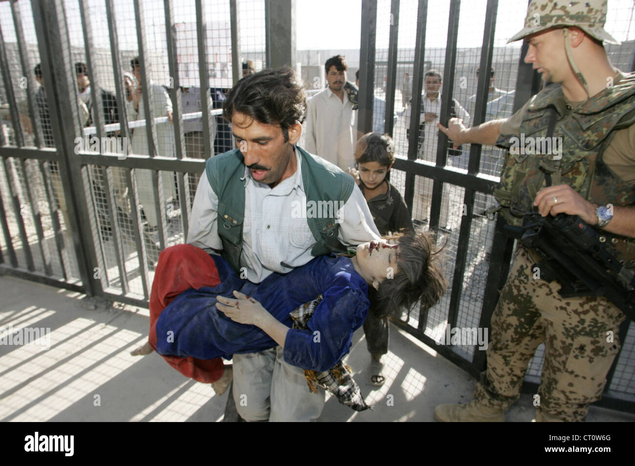 German ISAF security checkpoint at Camp Warehouse Stock Photo - Alamy