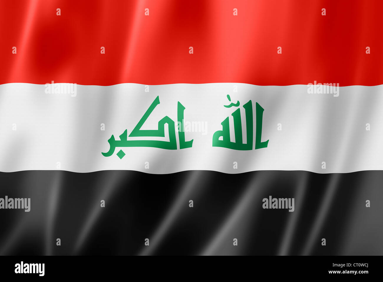 Iraq flag, three dimensional render, satin texture Stock Photo - Alamy