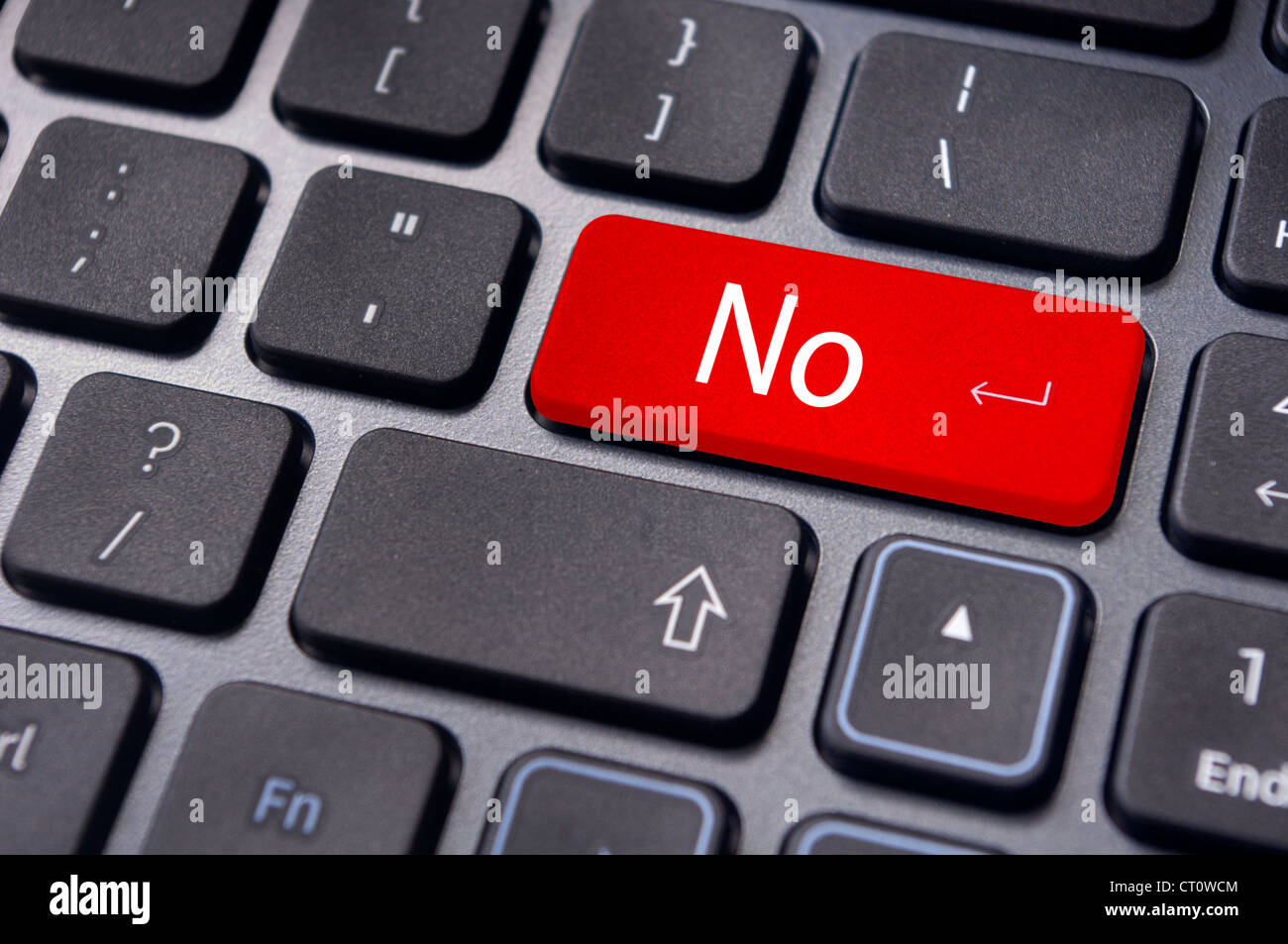 No on keyboard enter key, concept of disagree Stock Photo - Alamy