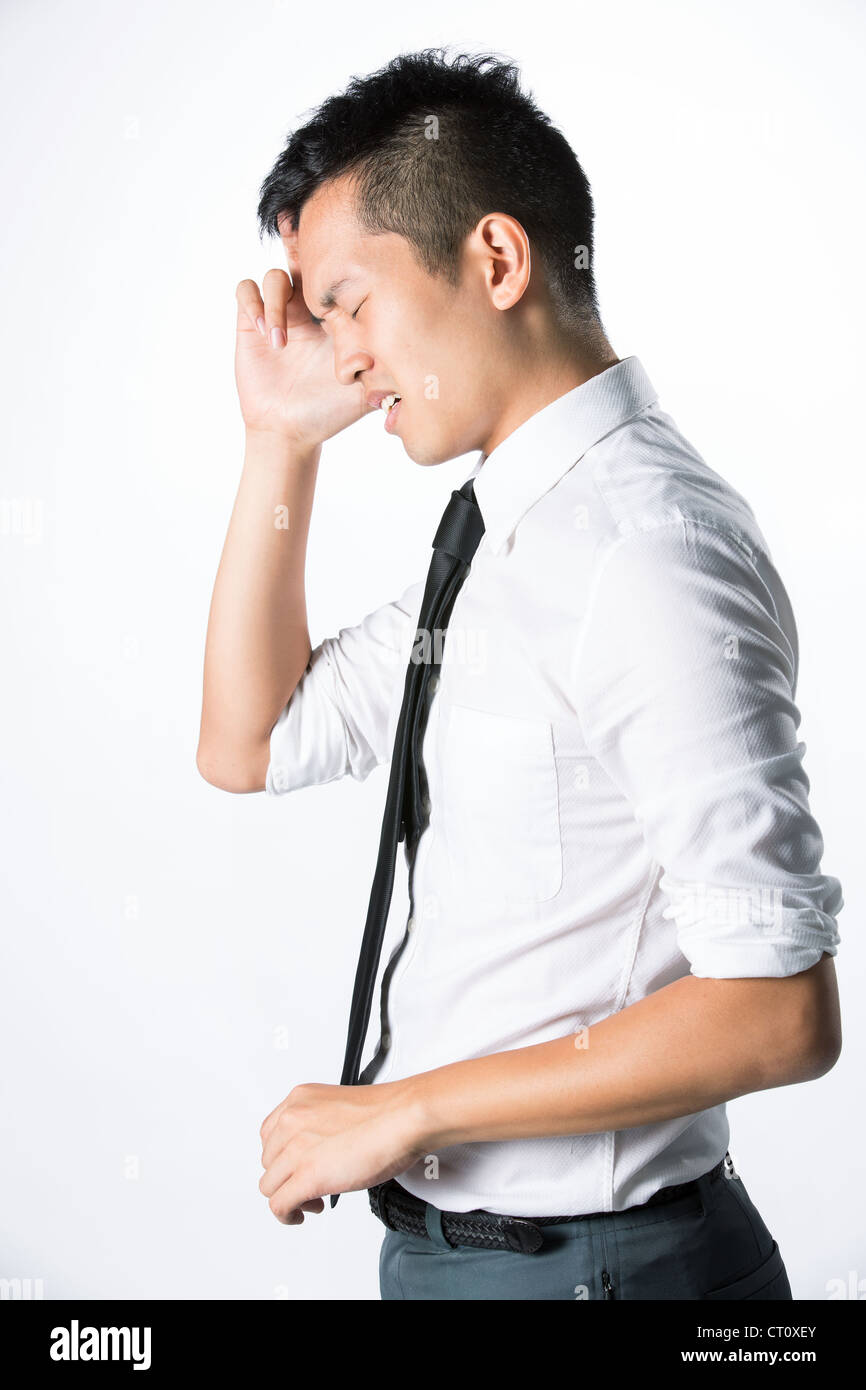 Man holding head in distress hi-res stock photography and images - Alamy