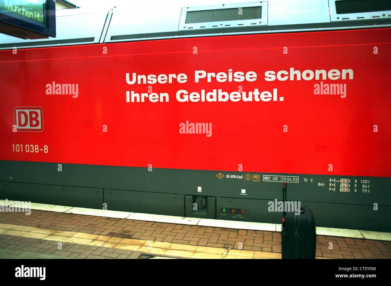 Berlin advertising inscription on locomotive DB Stock Photo - Alamy