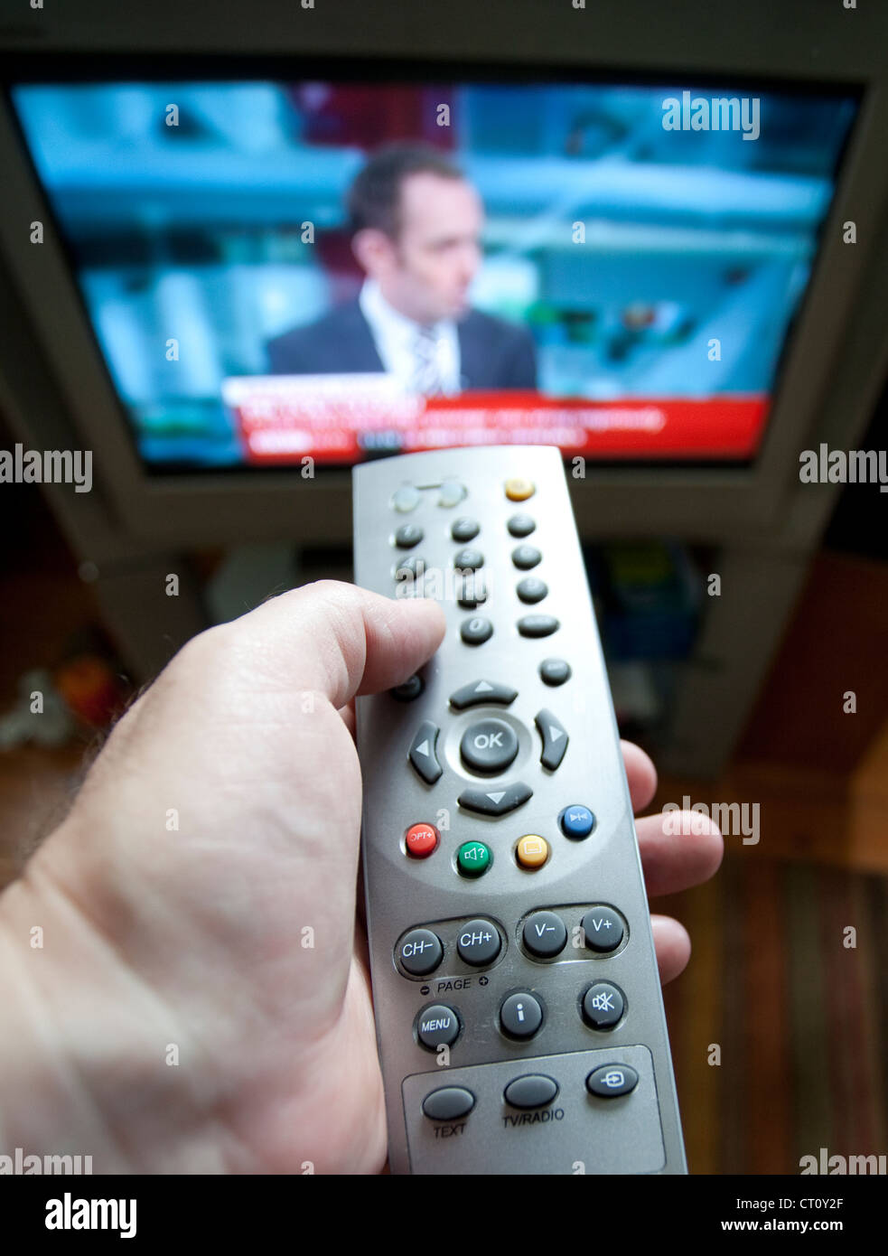 Television and remote control, London Stock Photo - Alamy