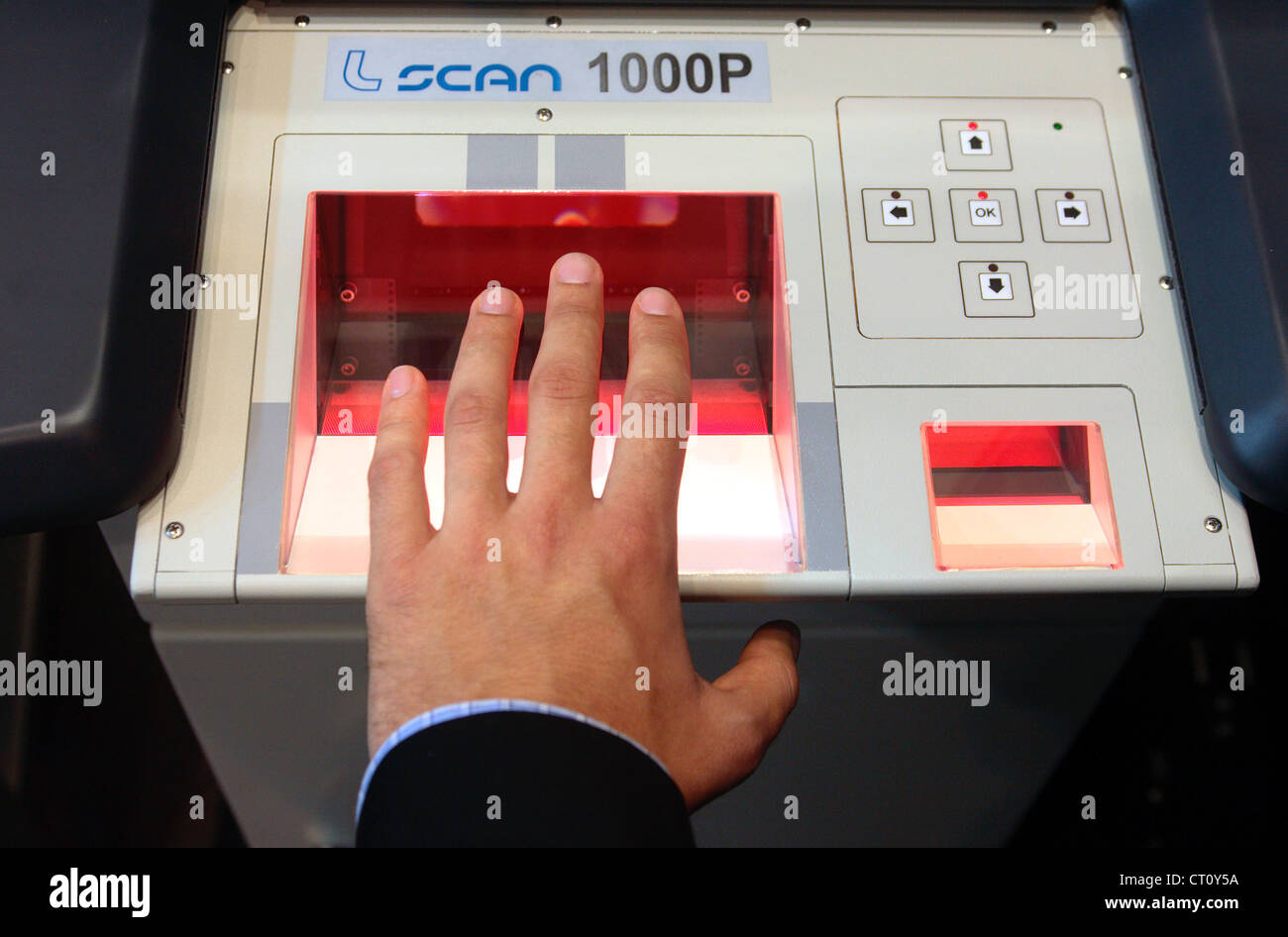 Biometrics, fingerprint scanner Stock Photo - Alamy