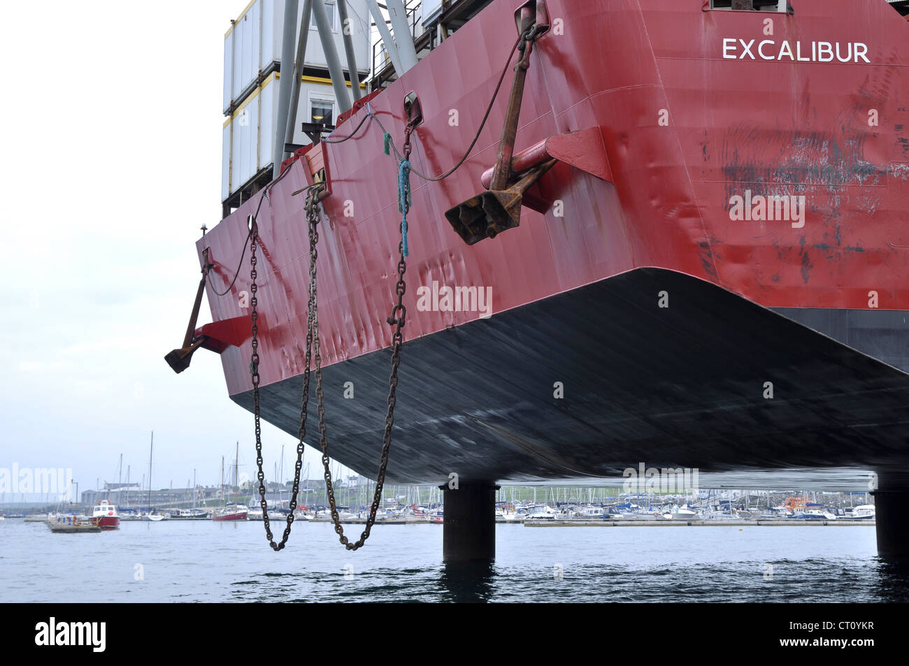 Excalibur Fugro Seacore drilling rig Holyhead harbour Anglesey Stock ...