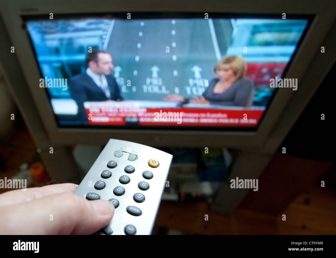 Television and remote control, London Stock Photo - Alamy